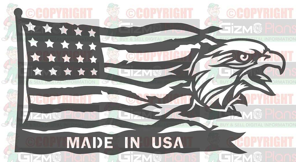 Eagle Flying Flag DXF Plasma File