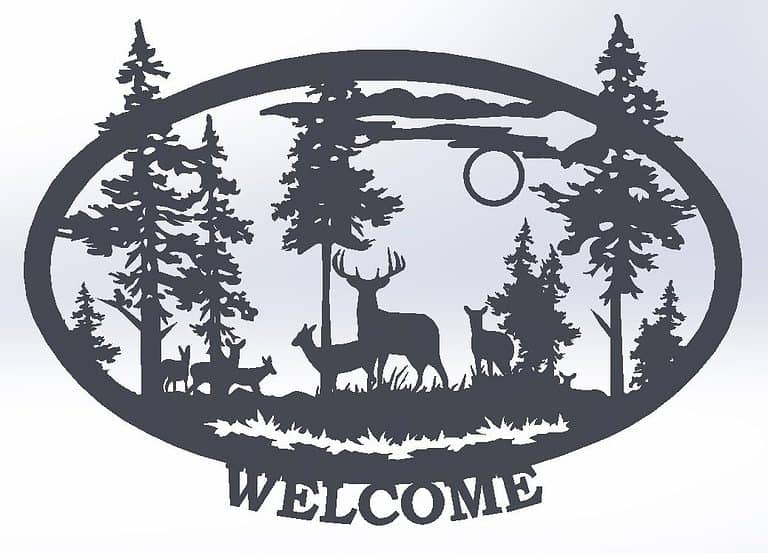 Welcome sign DXF