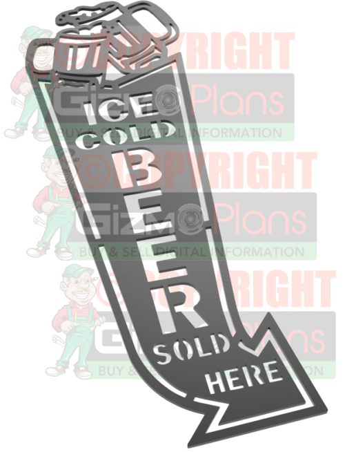 Ice Cold Beer CNC Plasma Table File (Unique Design)