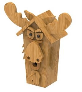 Cedar Moose Birdhouse Plans, Patterns and DXF Files