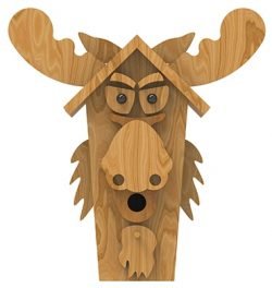 Cedar Moose Birdhouse Plans, Patterns and DXF Files